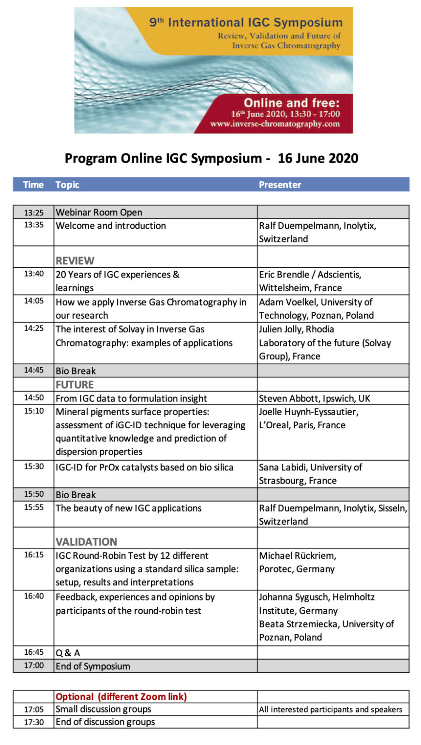 Program 2020 - International IGC Symposium